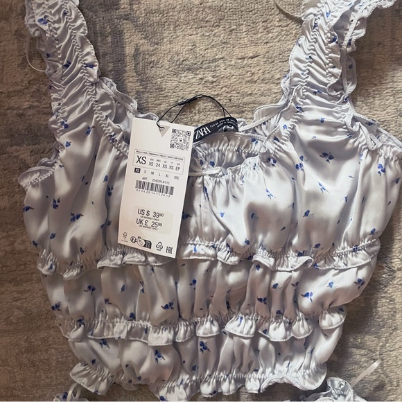 Zara | Skirts | Zara Floral Satin Matching Set | Poshmark